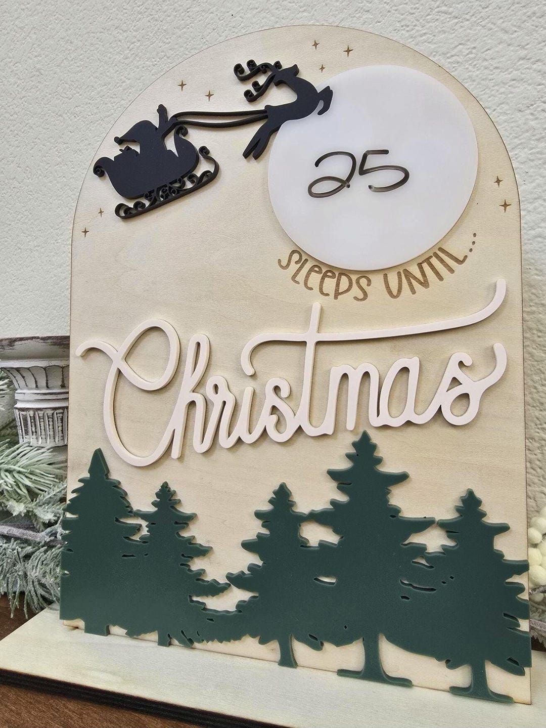 Christmas Countdown, Sleeps Until Santa Dry Erase Board, Christmas ...