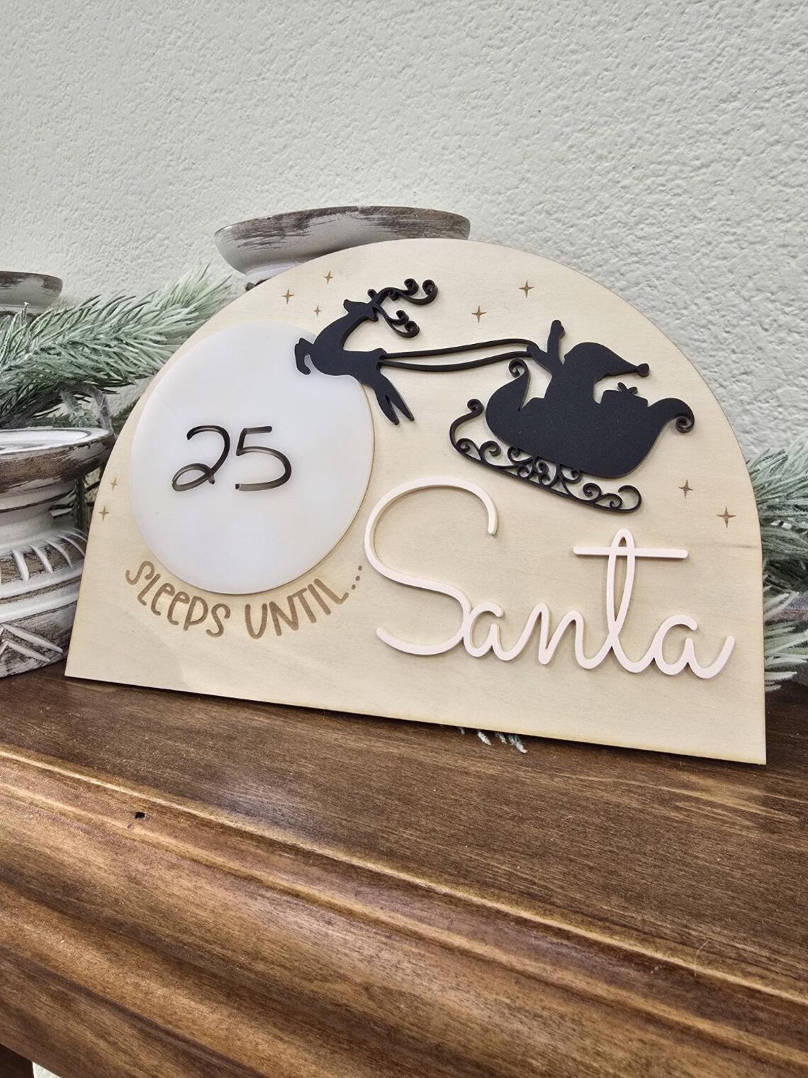 Christmas Countdown, Sleeps Until Santa Dry Erase Board, Christmas ...