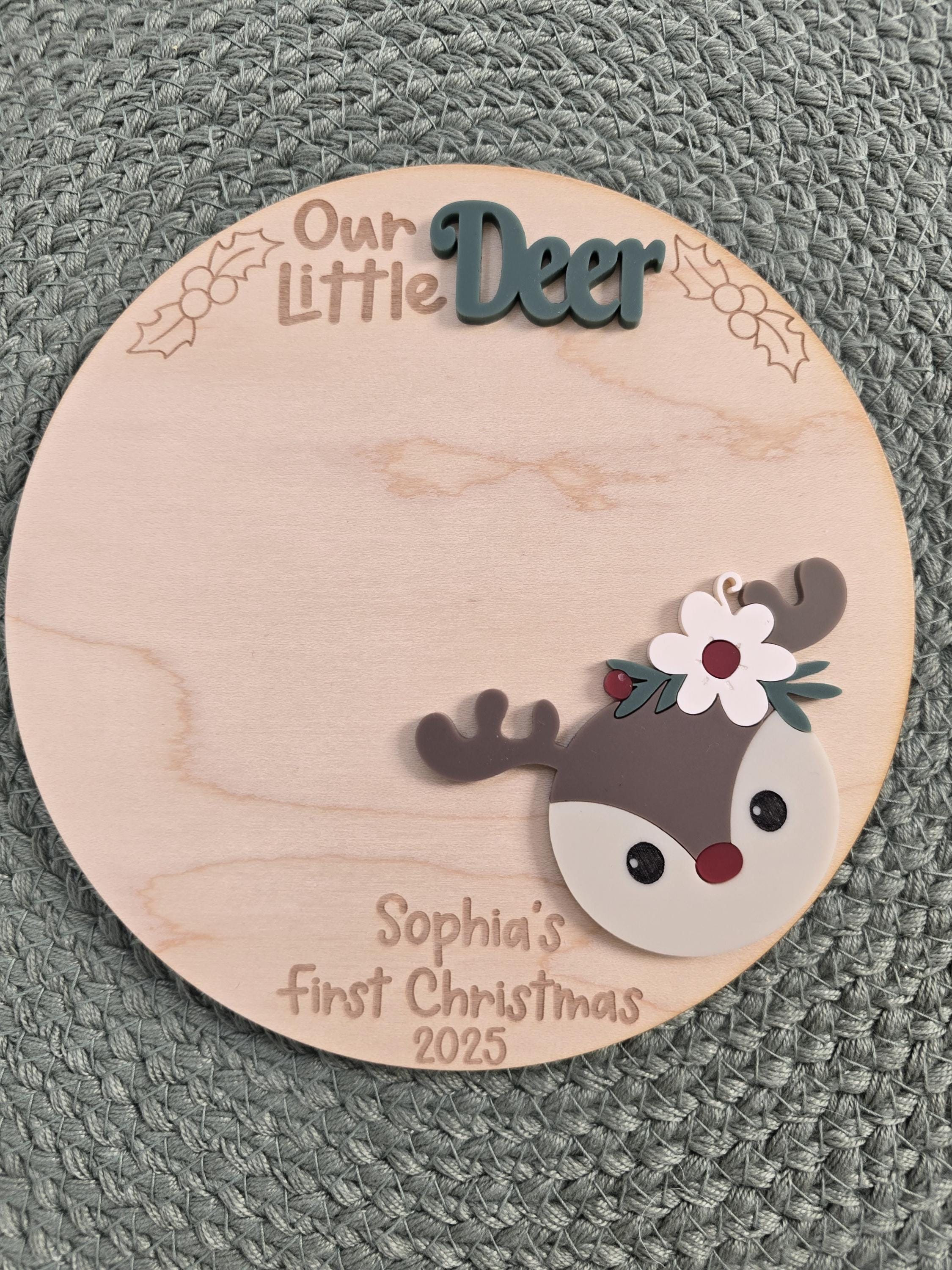 Personalized Baby Keepsake, Baby Handprint Sign, Baby's First Christmas ...