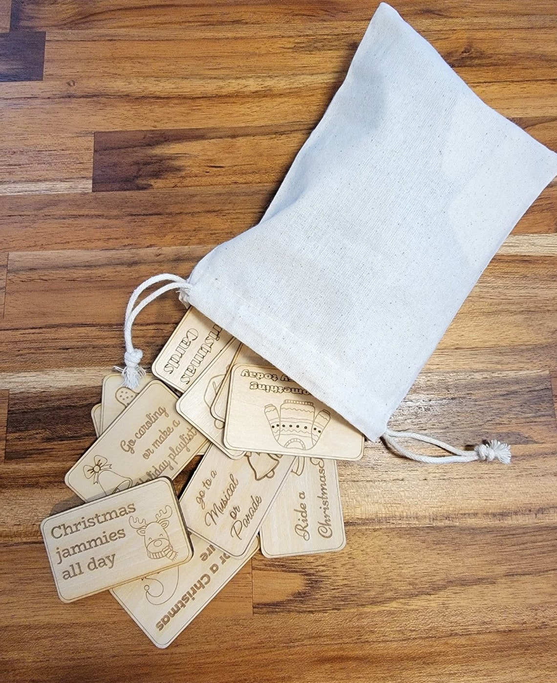 36 Christmas Advent Tokens, Kids Christmas Activities, Reusable Advent ...