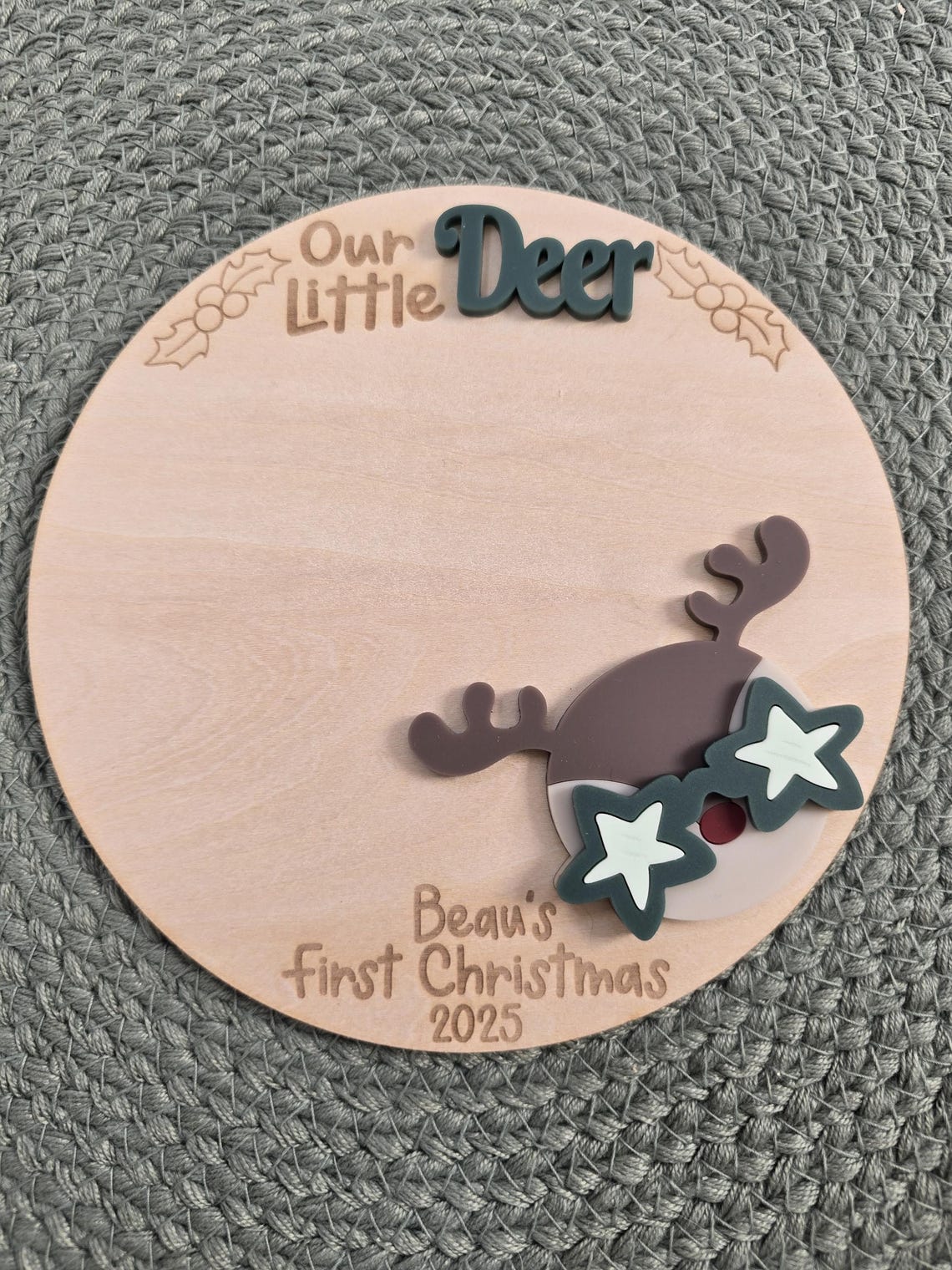 Personalized Baby Keepsake, Baby Handprint Sign, Baby's First Christmas ...