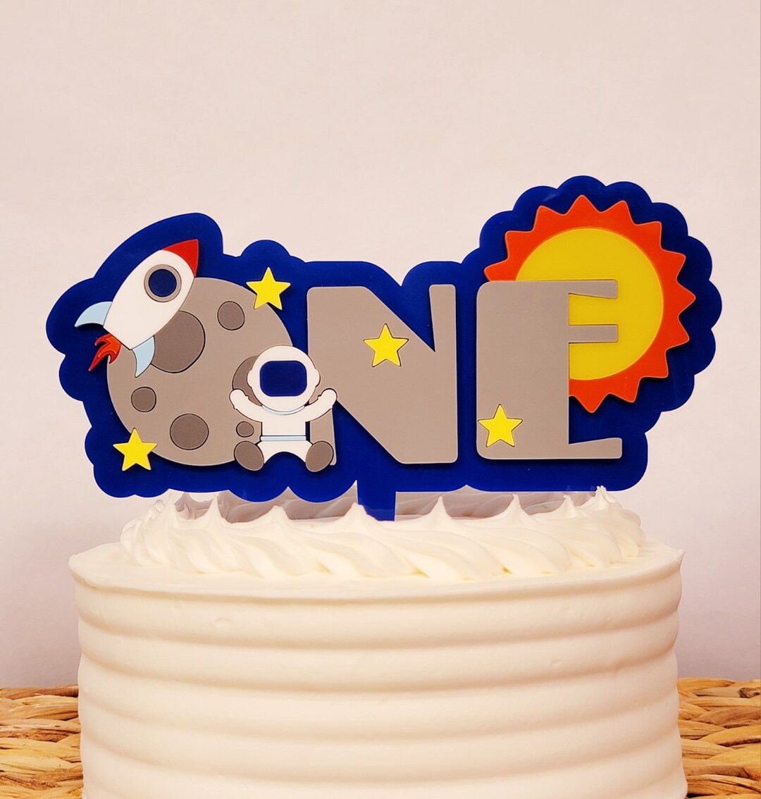 Cake Topper, Acrylic Cake Topper, 1st Birthday, First Trip Around the ...