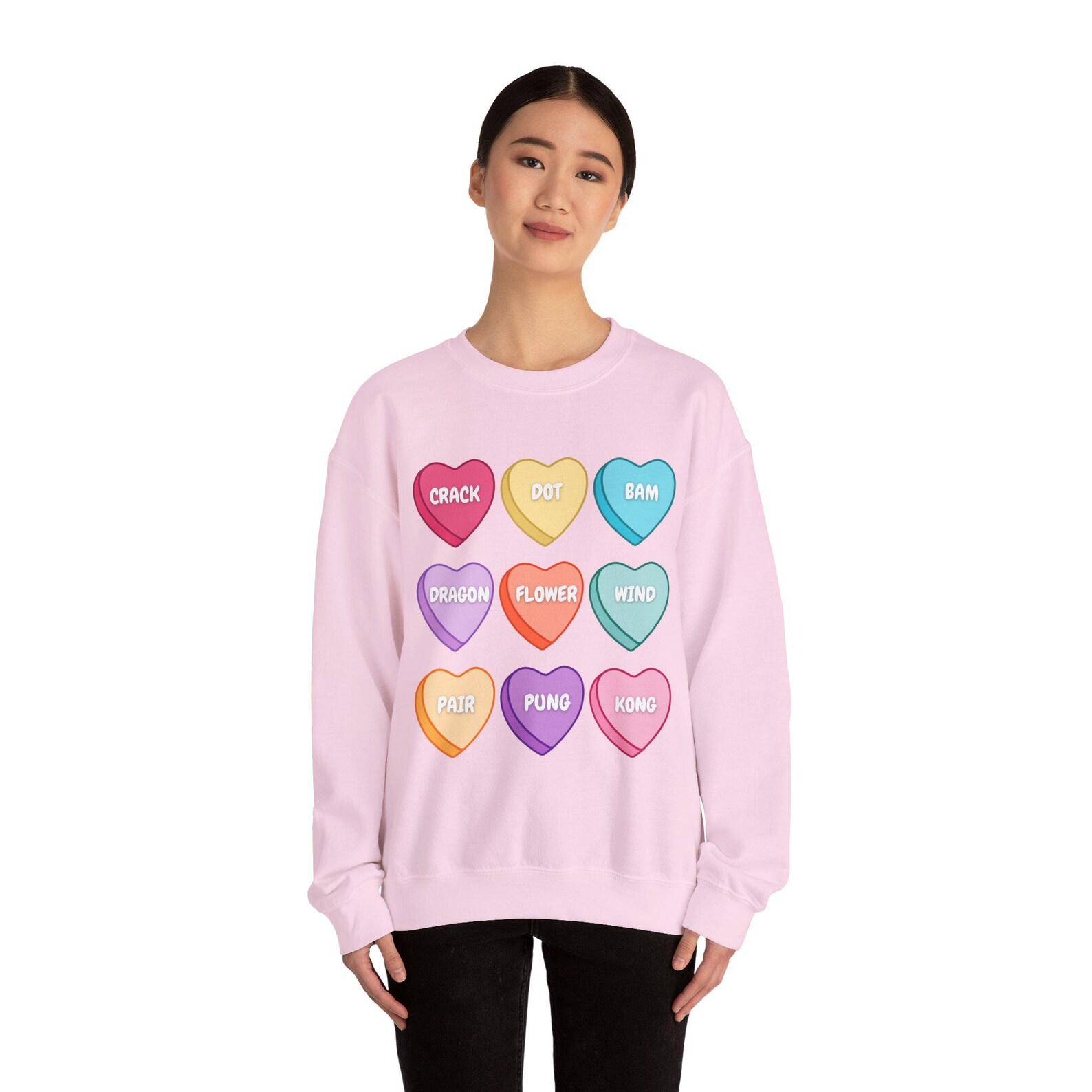 Conversation Heart Candy Mahjong Pun Sweatshirt | Mahjong Valentine's ...