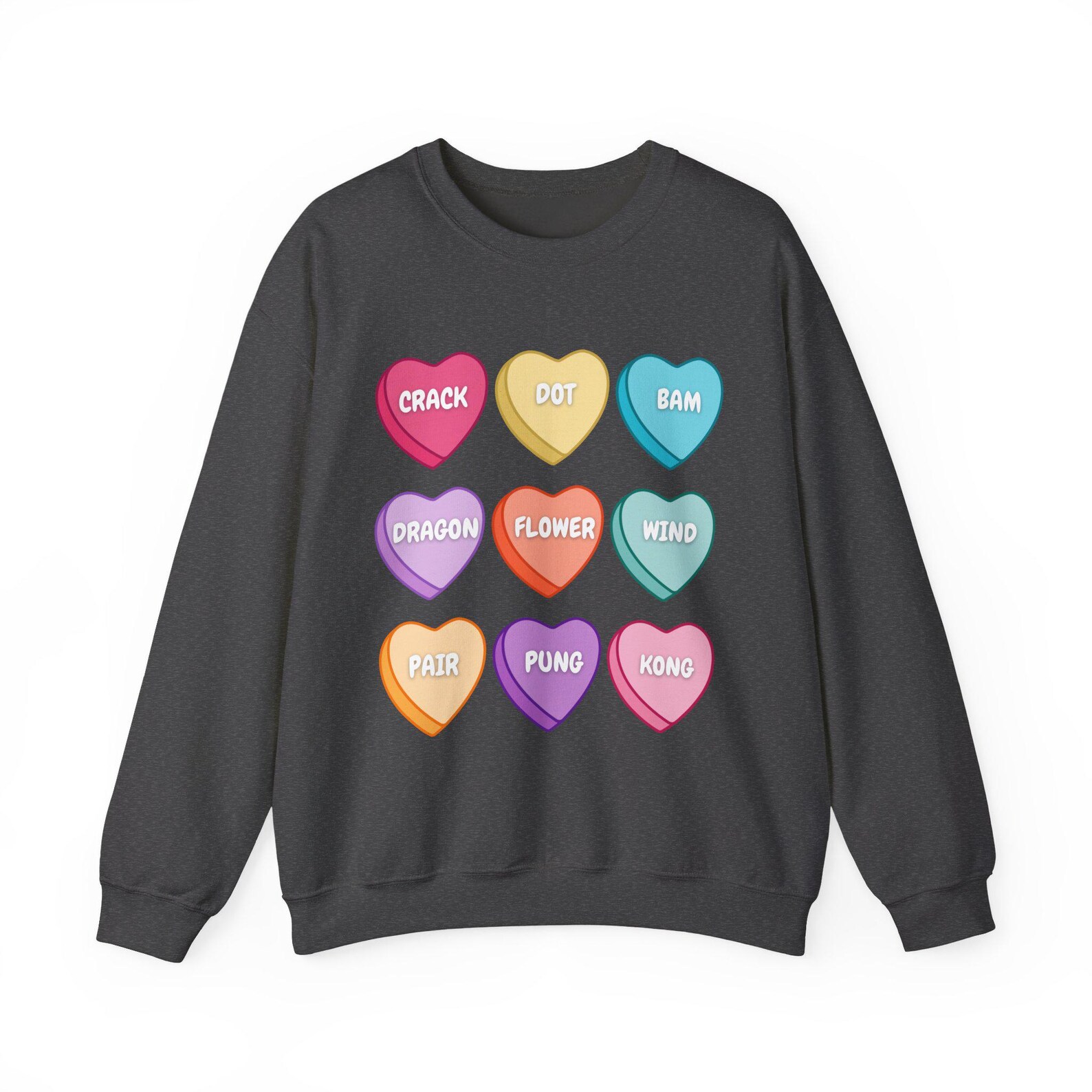 Conversation Heart Candy Mahjong Pun Sweatshirt | Mahjong Valentine's ...