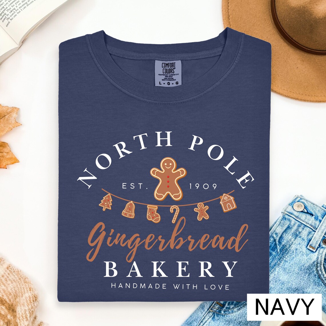 Comfort Colors® Gingerbread Bakery Shirt, Vintage Christmas Outfit ...