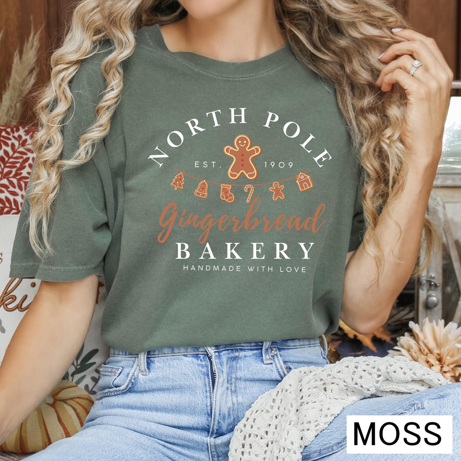 Comfort Colors® Gingerbread Bakery Shirt, Vintage Christmas Outfit ...