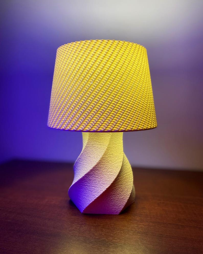 3d-printed Twisted Lampshade With Textured Design Modern Eco-friendly ...