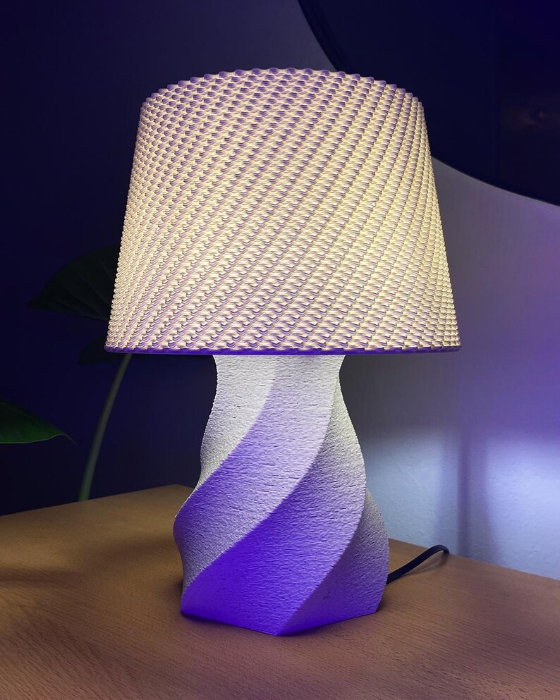 3d-printed Twisted Lampshade With Textured Design Modern Eco-friendly ...
