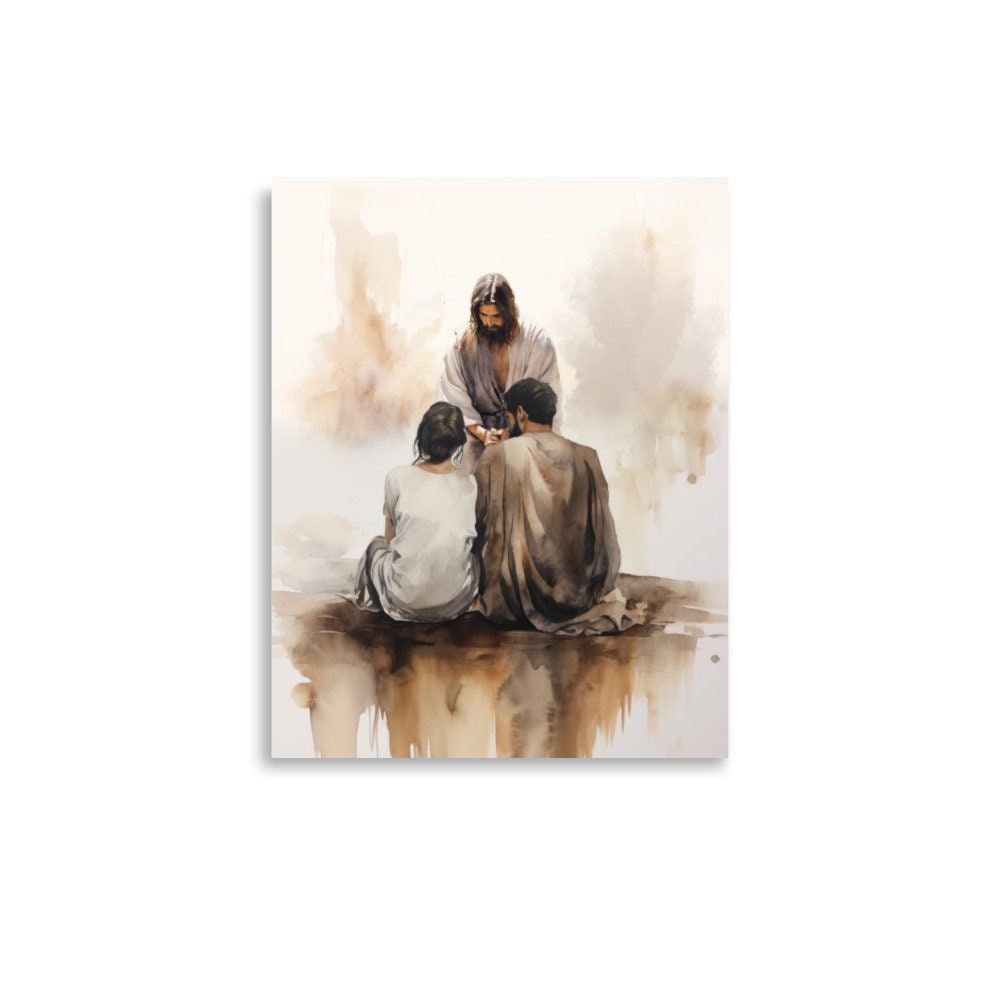 Couple Embraces the Faith / Jesus Christ / Christian & LDS Artwork ...