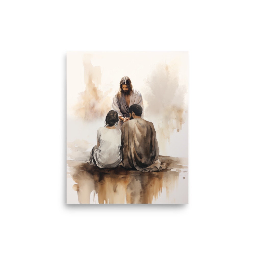 Couple Embraces the Faith / Jesus Christ / Christian & LDS Artwork ...