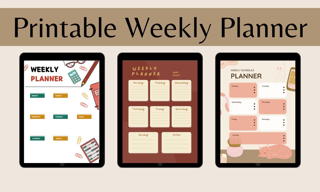 DIGITAL WEEKLY PLANNER, My Digital Personal Undated Printable Weekly ...