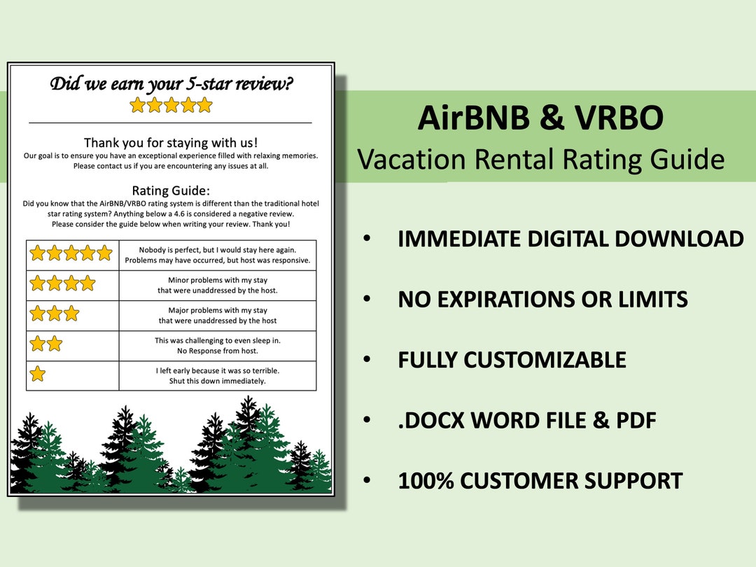 Airbnb VRBO 5 Star Rating Explanation | Vacation Rental Rating Guide ...