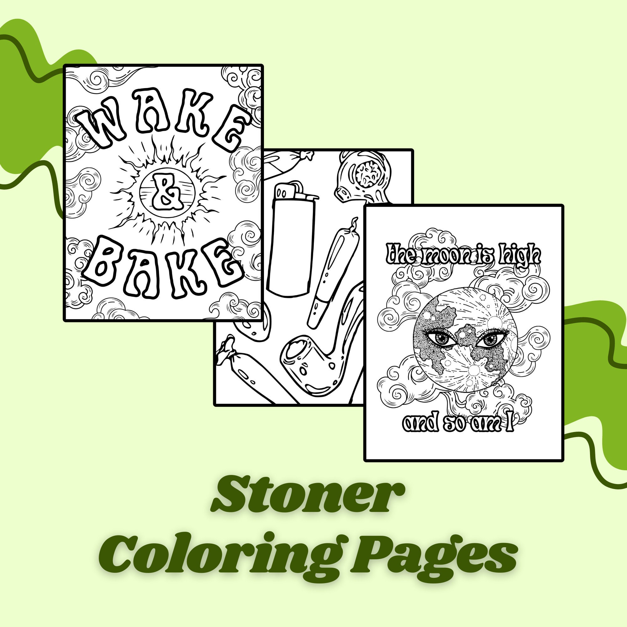 Stoner Coloring Pages | 420 Adult Coloring Book | Digital Download and ...