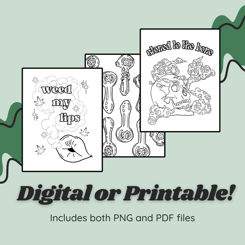 Stoner Coloring Pages | 420 Adult Coloring Book | Digital Download and ...