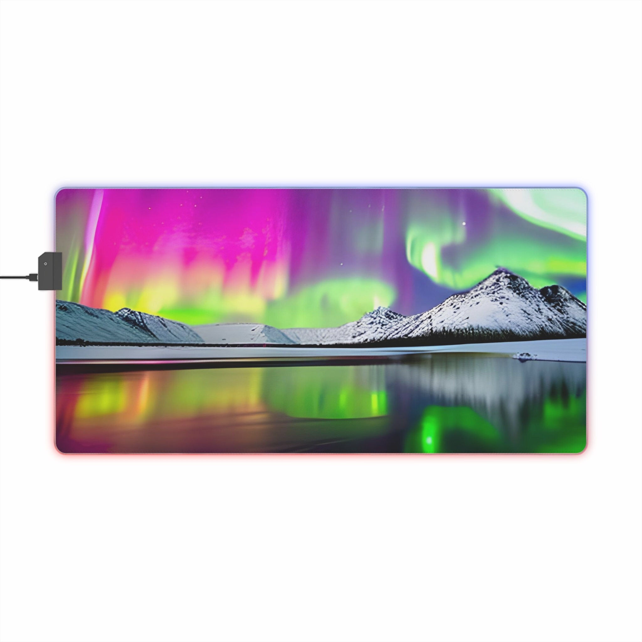 Northern Lights LED Gaming Mouse Pad, Sky Reflections in Water Light up ...