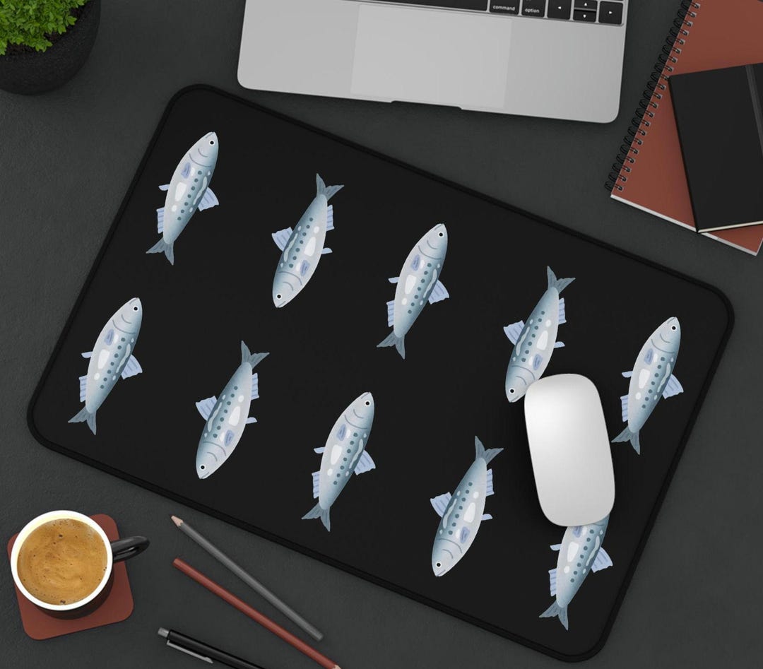 Sardine Desk Mat: Nautical Fisherman Office Decor - Neoprene Mouse Pad ...