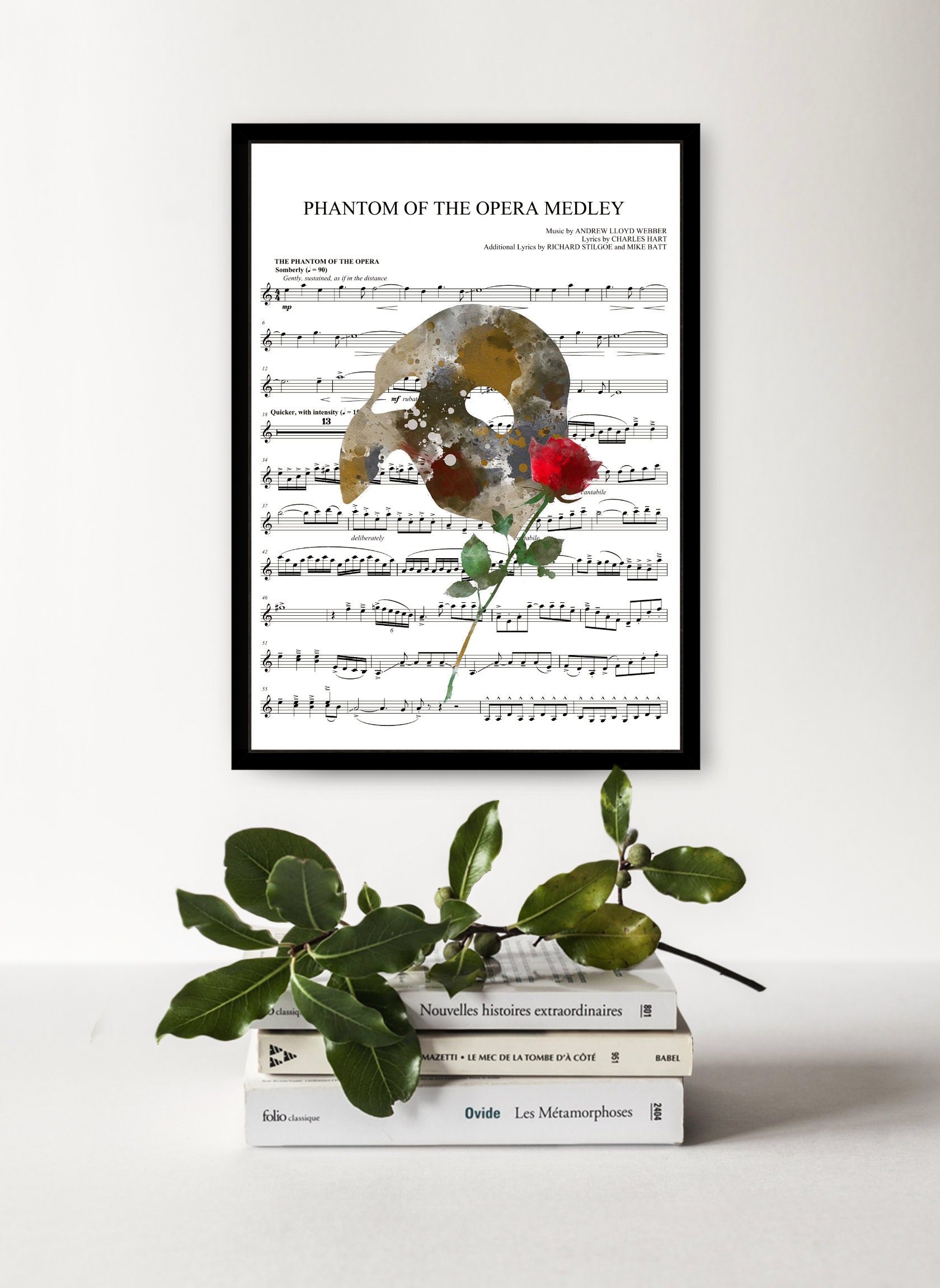 A4 Print the Phantom of the Opera Music Sheet Print - the Phantom of ...
