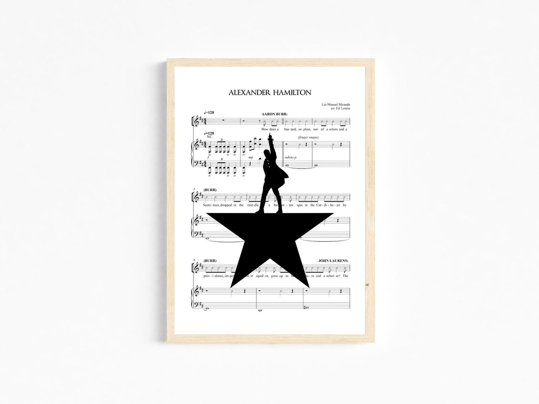 A4 Print Hamilton Music Sheet Print Hamilton Alexander Hamilton Music ...