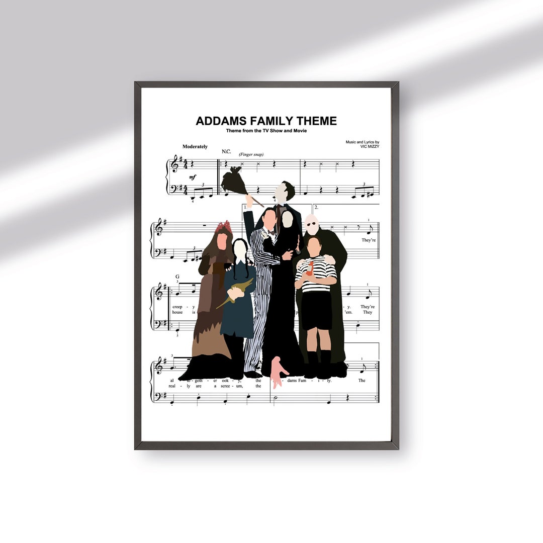 Digital Download the Addams Family Music Sheet Print the Addams Family ...