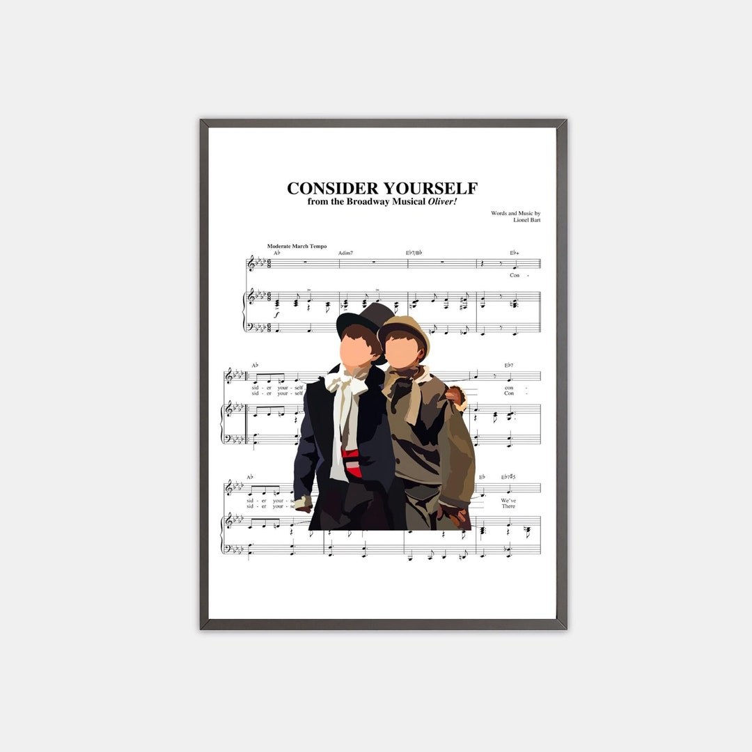 Digital Download Oliver Music Sheet Print Oliver the Musical Consider ...
