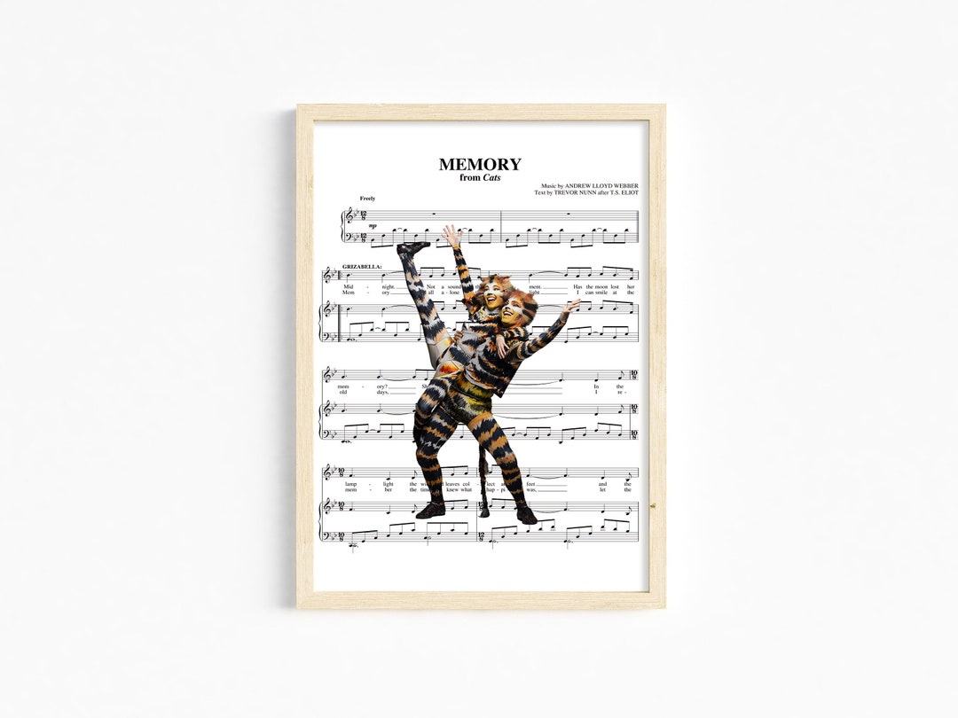Digital Download Cats Music Sheet Print Cats Memory Music Print Home or ...