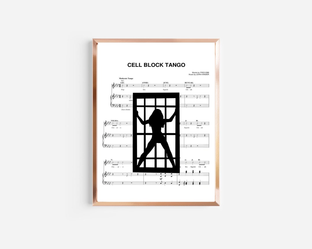 Digital Download Chicago Music Sheet Print Chicago Cell Block Tango ...