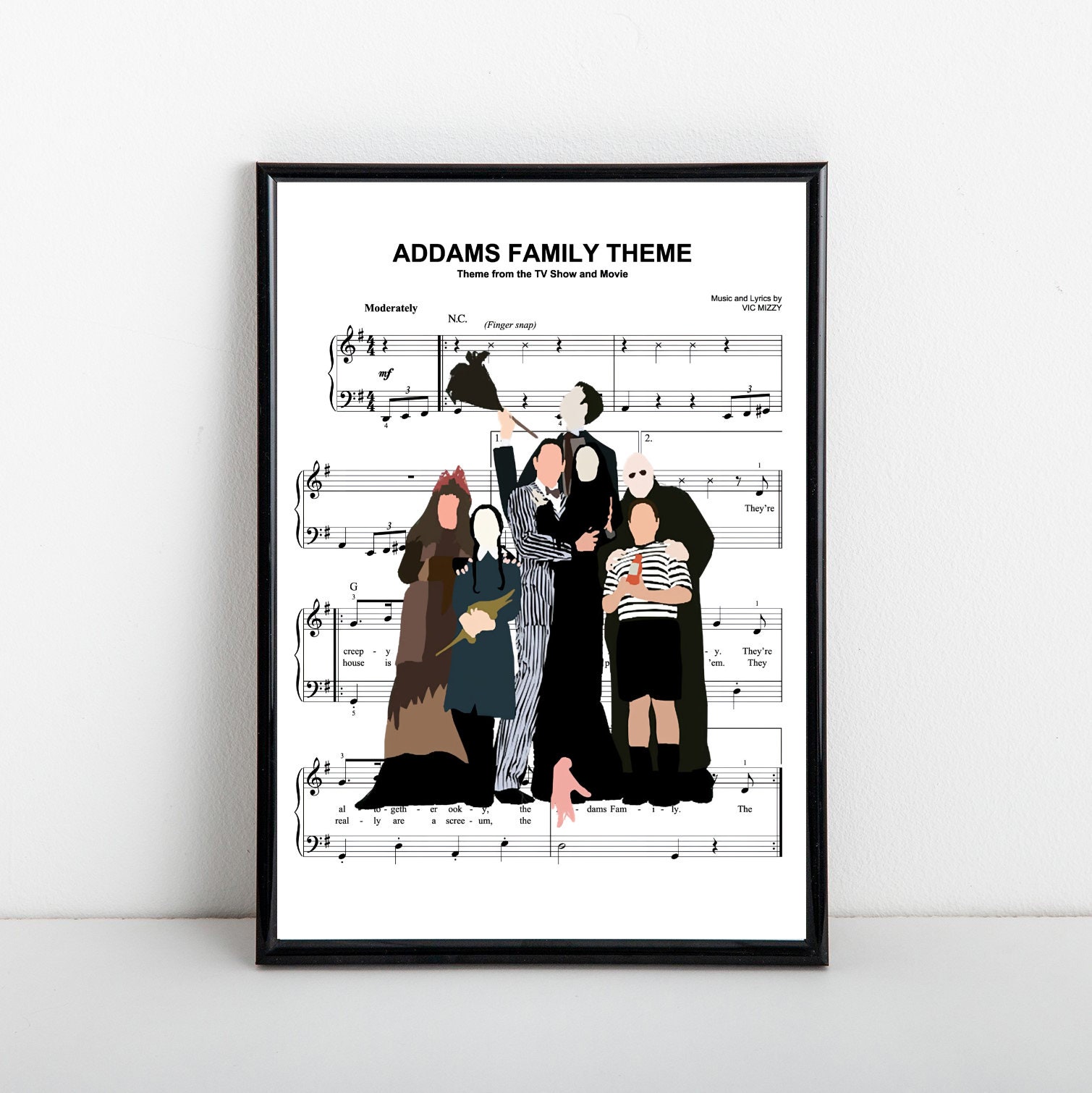 Digital Download the Addams Family Music Sheet Print the Addams Family ...
