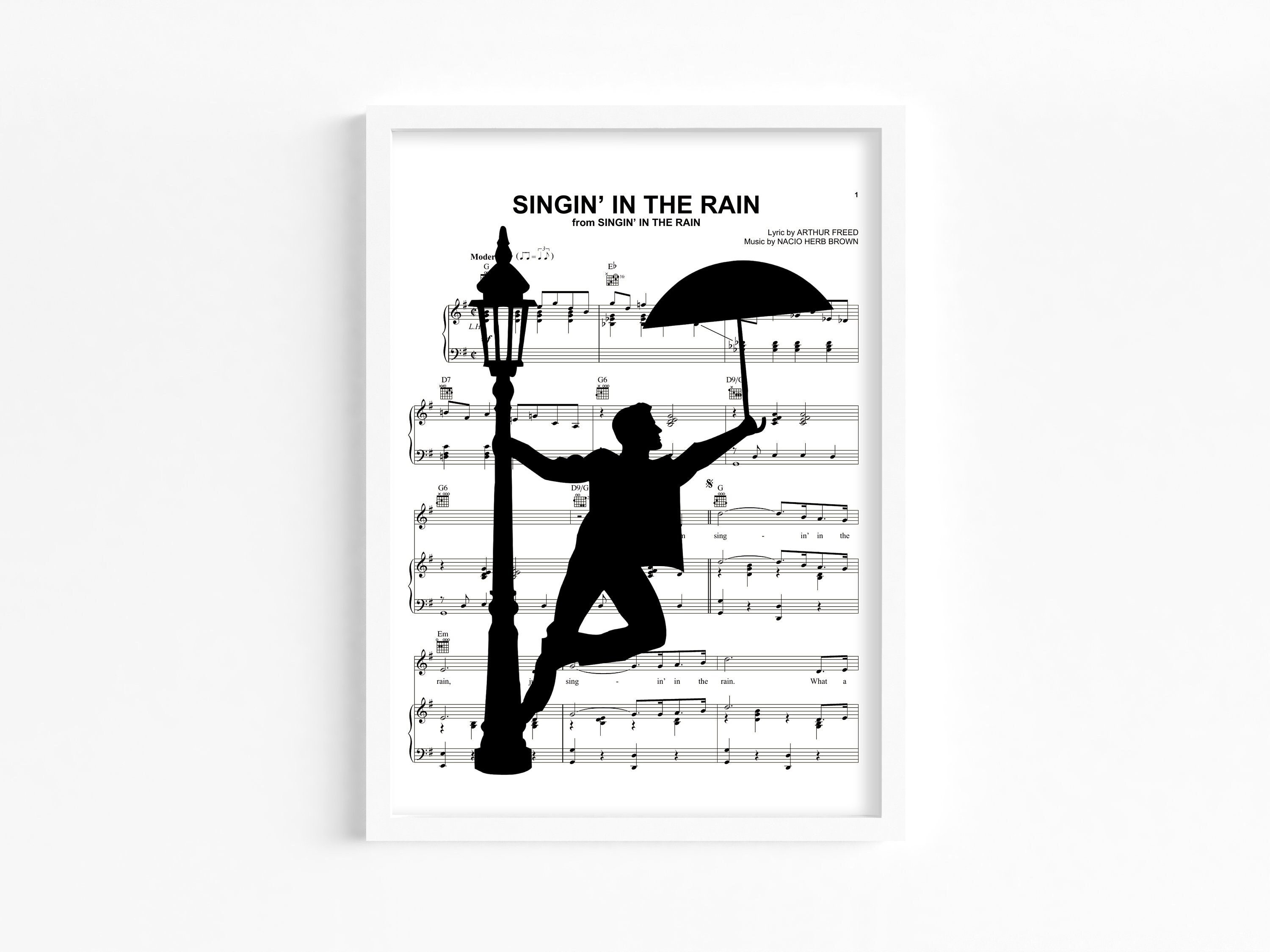 A4 Print Singing in the Rain Music Sheet Print Singing in the Rain ...