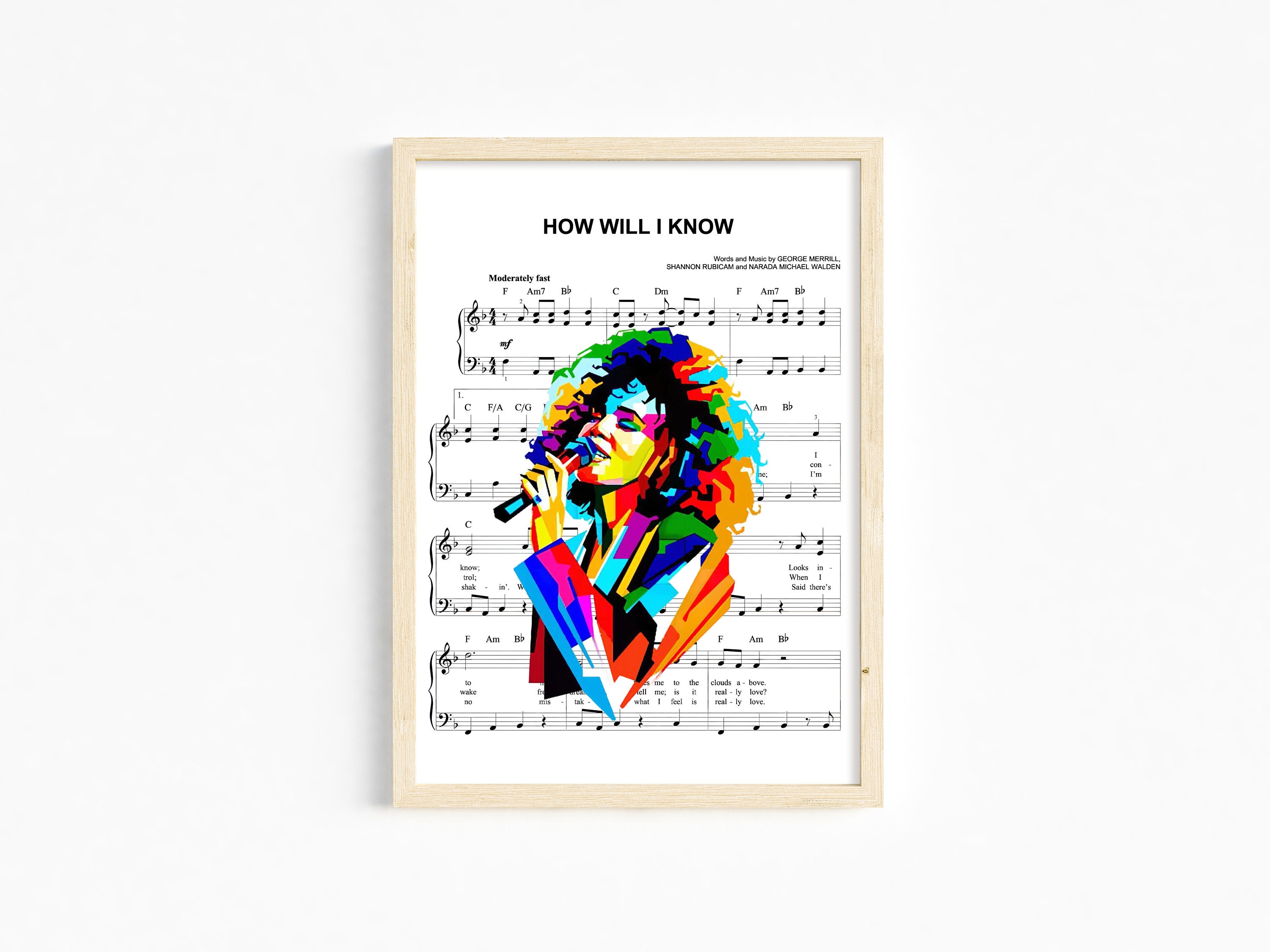 Digital Download Whitney Houston Music Sheet Print Whitney - Etsy