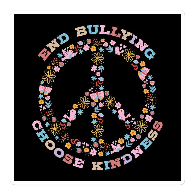 End Bullying Choose Kindness Peace Sign, Anti-bullying Positive Message ...