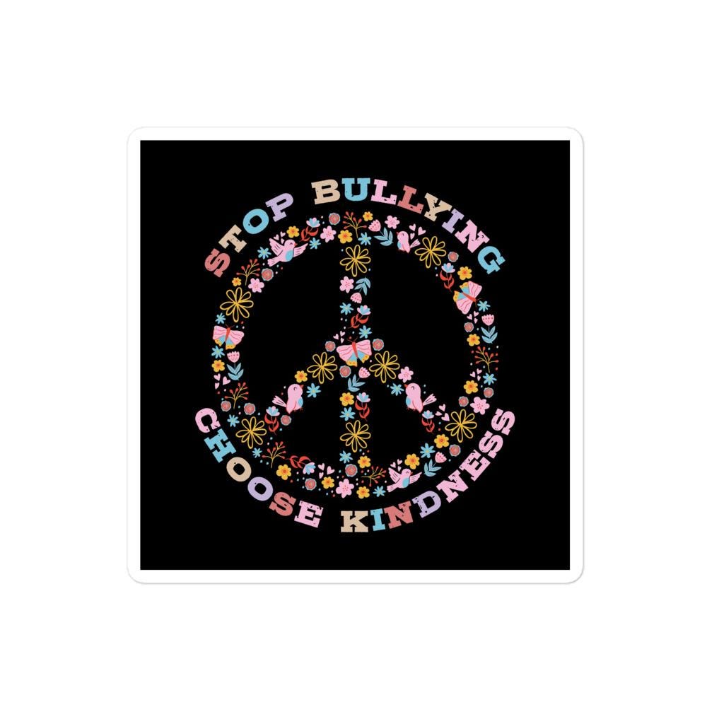 Stop Bullying Choose Kindness Peace Sign, Anti Bullying Positive ...