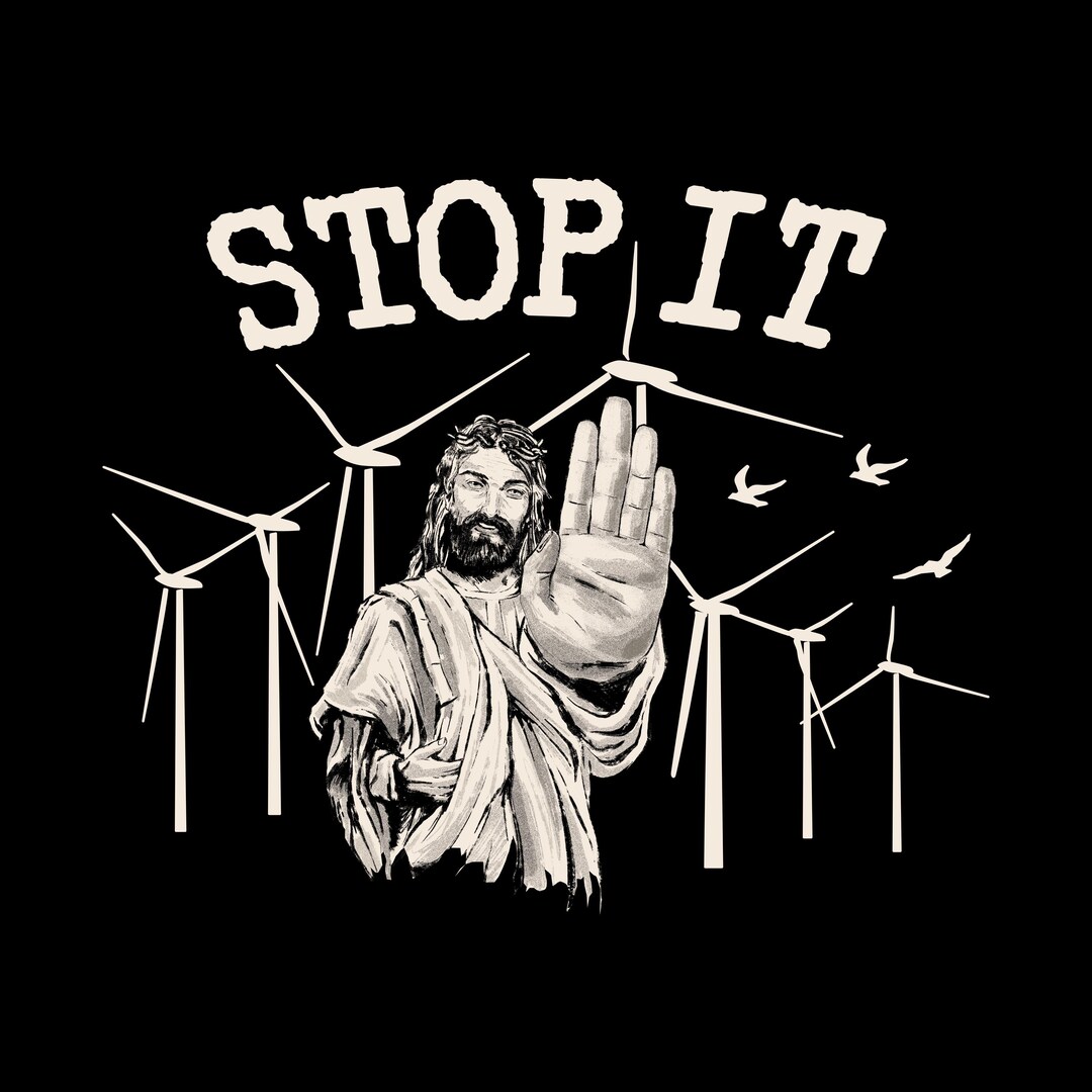 Jesus Against Wind Power Postcard – Save Nature's Beauty - Etsy