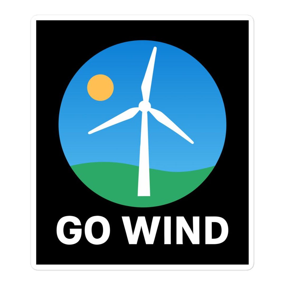 Go Wind Vinyl Sticker – Clean Energy Wind Turbine Decal - Etsy