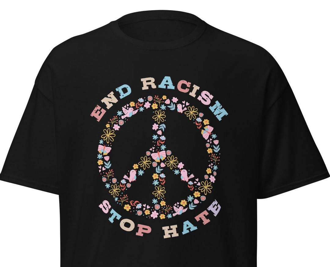 Peace Symbol Flower Design, End Racism Stop Hate, Anti Hate Message ...