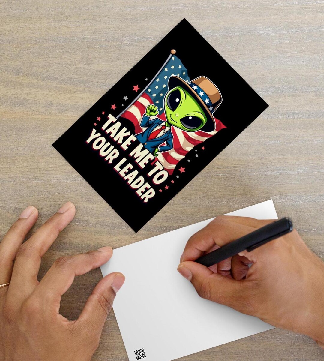 Funny Alien Take Me to Your Leader With USA Flag Patriotic Sci-fi Humor ...