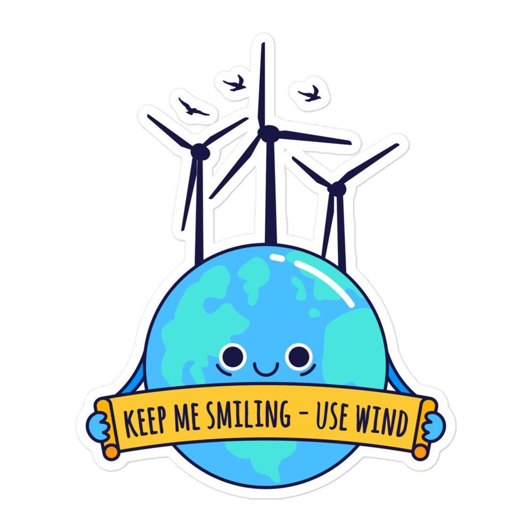 Use Wind Earth Sticker – Climate Change Awareness Decal - Etsy
