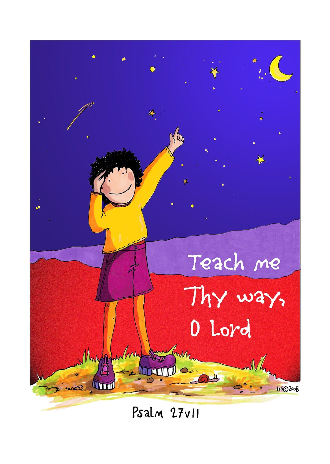 Sunday School Print Bible Verse Illustration, A4, Psalm 27 - Etsy