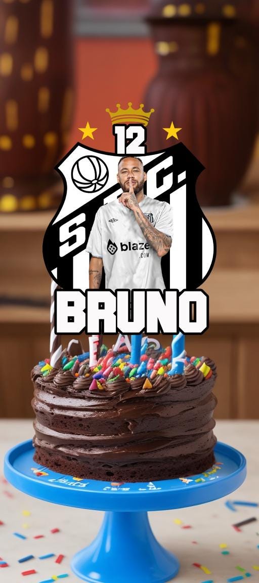 Neymar Jr - Santos Cake Topper - Etsy