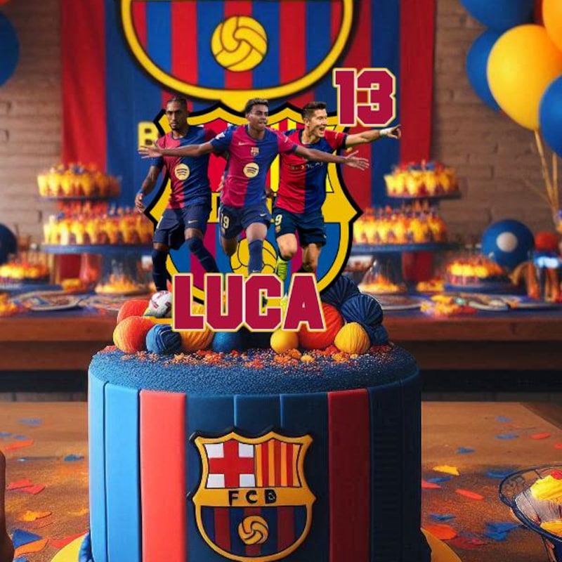 Barcelona fc cake topper - Etsy España