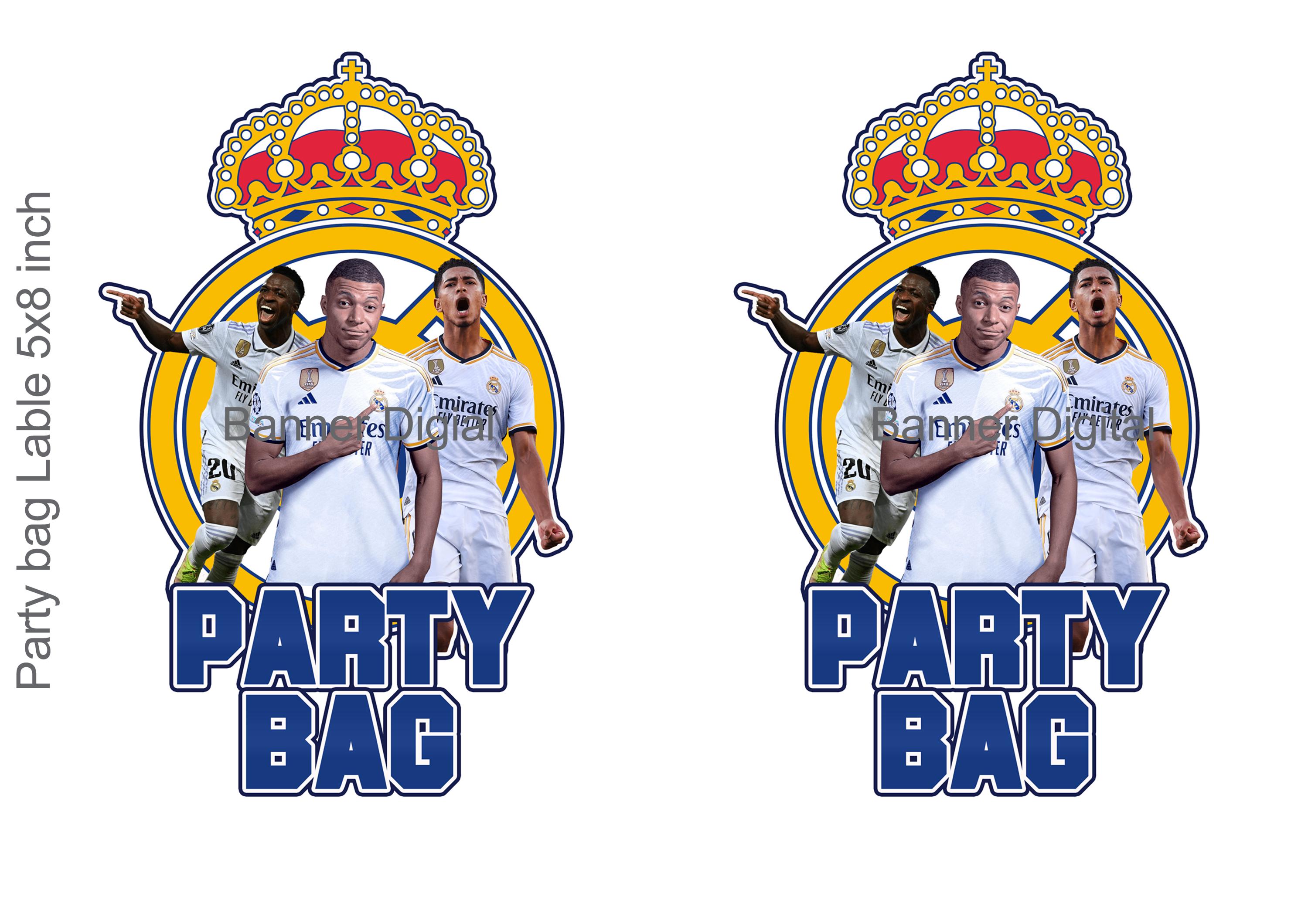 Party Bag Labels Real Madrid (instant Digital Download) - Etsy