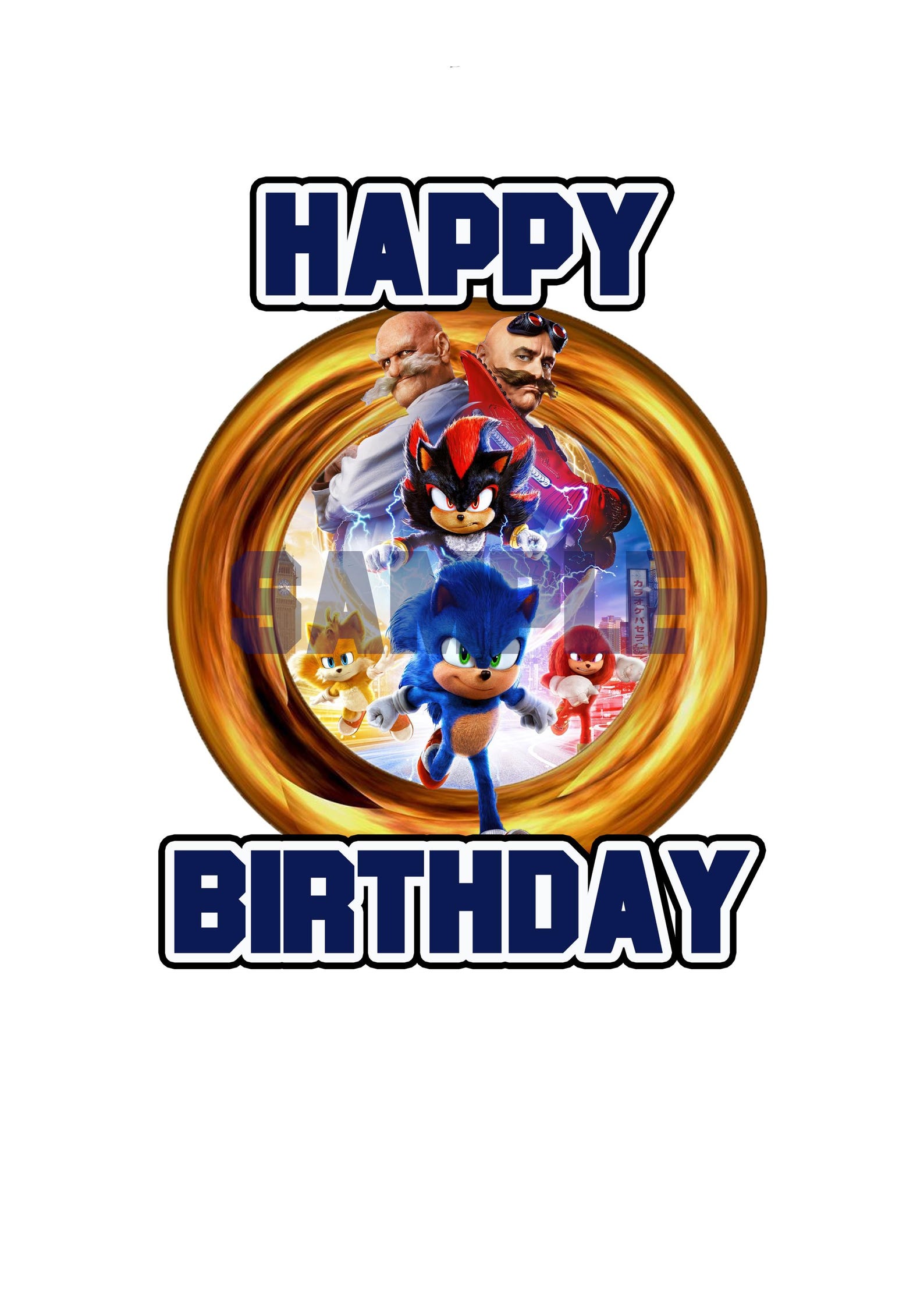 Flash Sale: Sonic 3 Digital Cake Topper - Instant Digital Download - Etsy