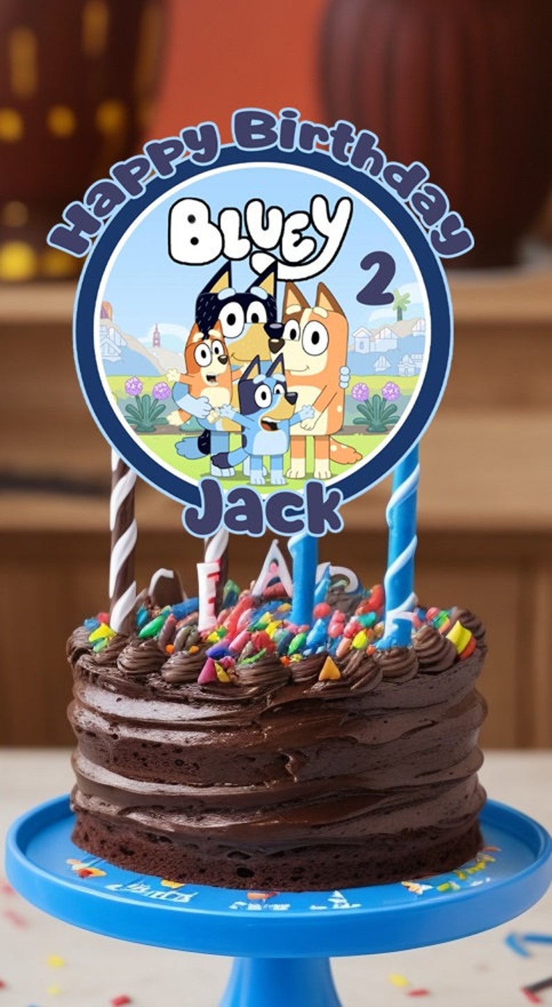 Bluey Cake Topper Customized Digital Download - Etsy
