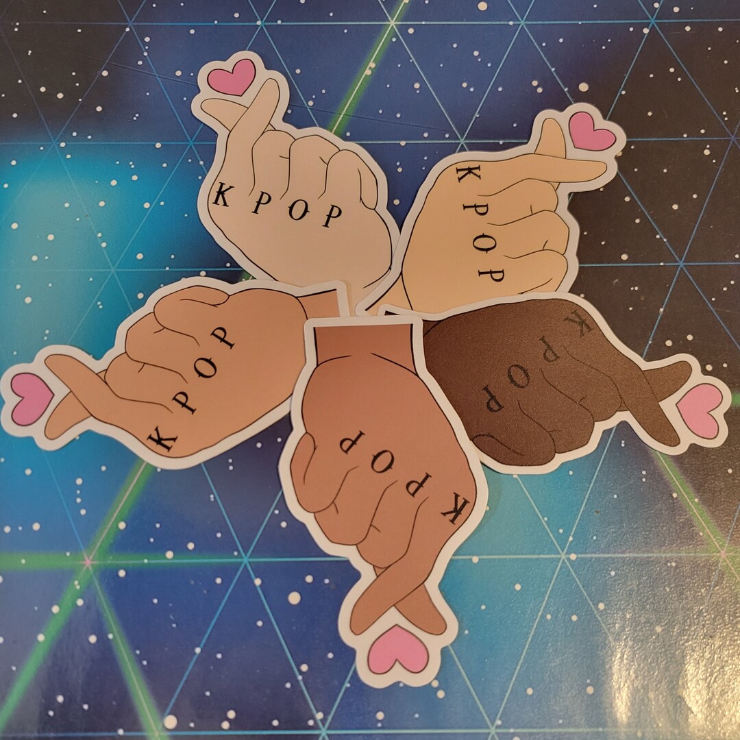 K-pop Finger Heart Sticker 5 Skin Tones - Etsy