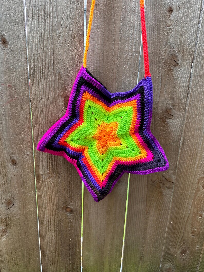 Crochet Neon Star Bag - Etsy