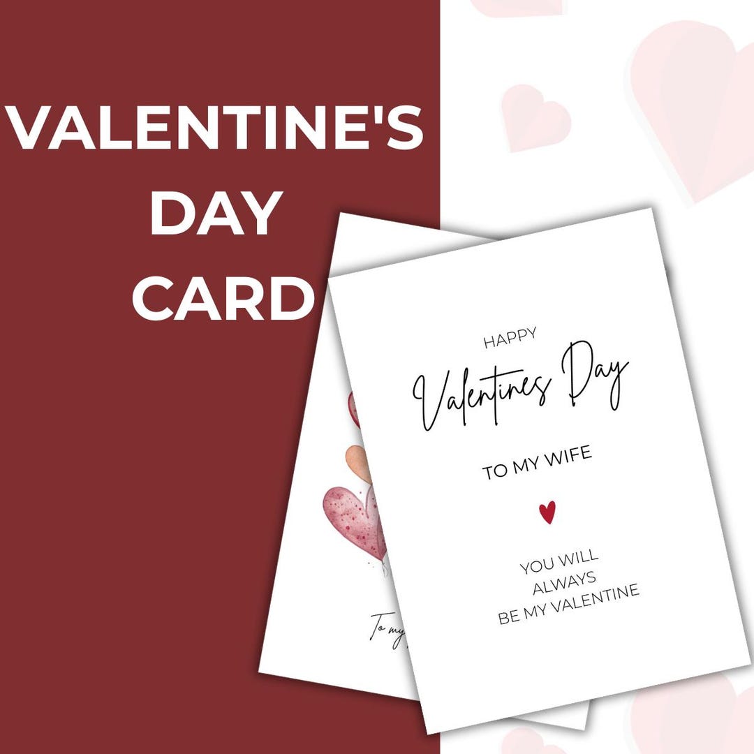 Editable Valentines Day Card Template for Wife, Digital Valentine Card ...