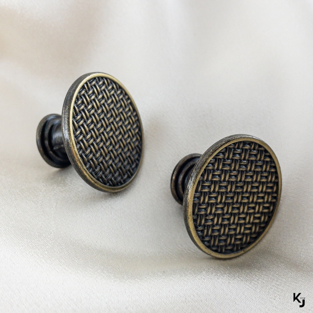 Braided Brass Drawer Knob: Antique Style Cabinet Pull, 34mm - Etsy