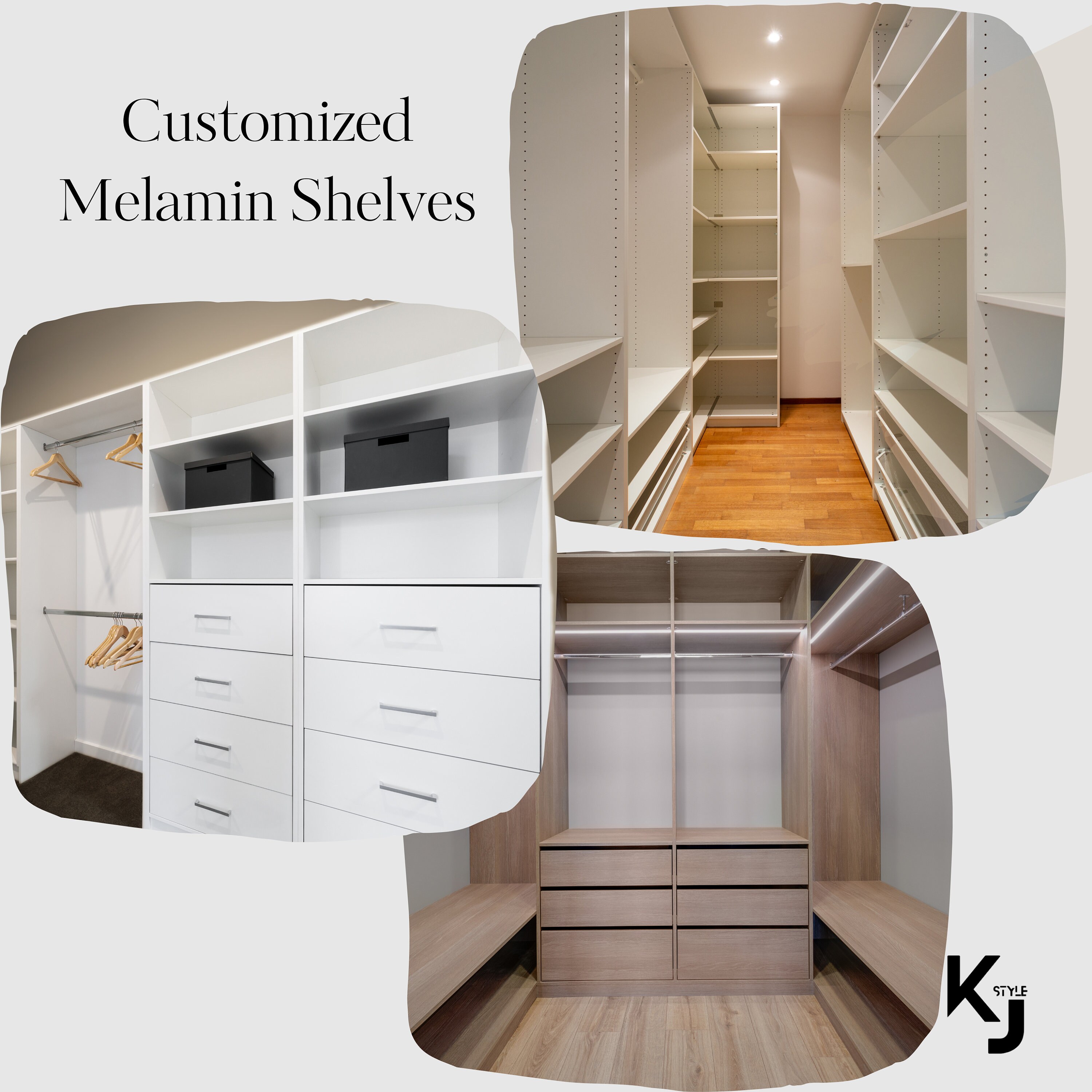 Customized White Melamine Shelf Gray, Black ,maple, 3/4 Thickness, Cut ...