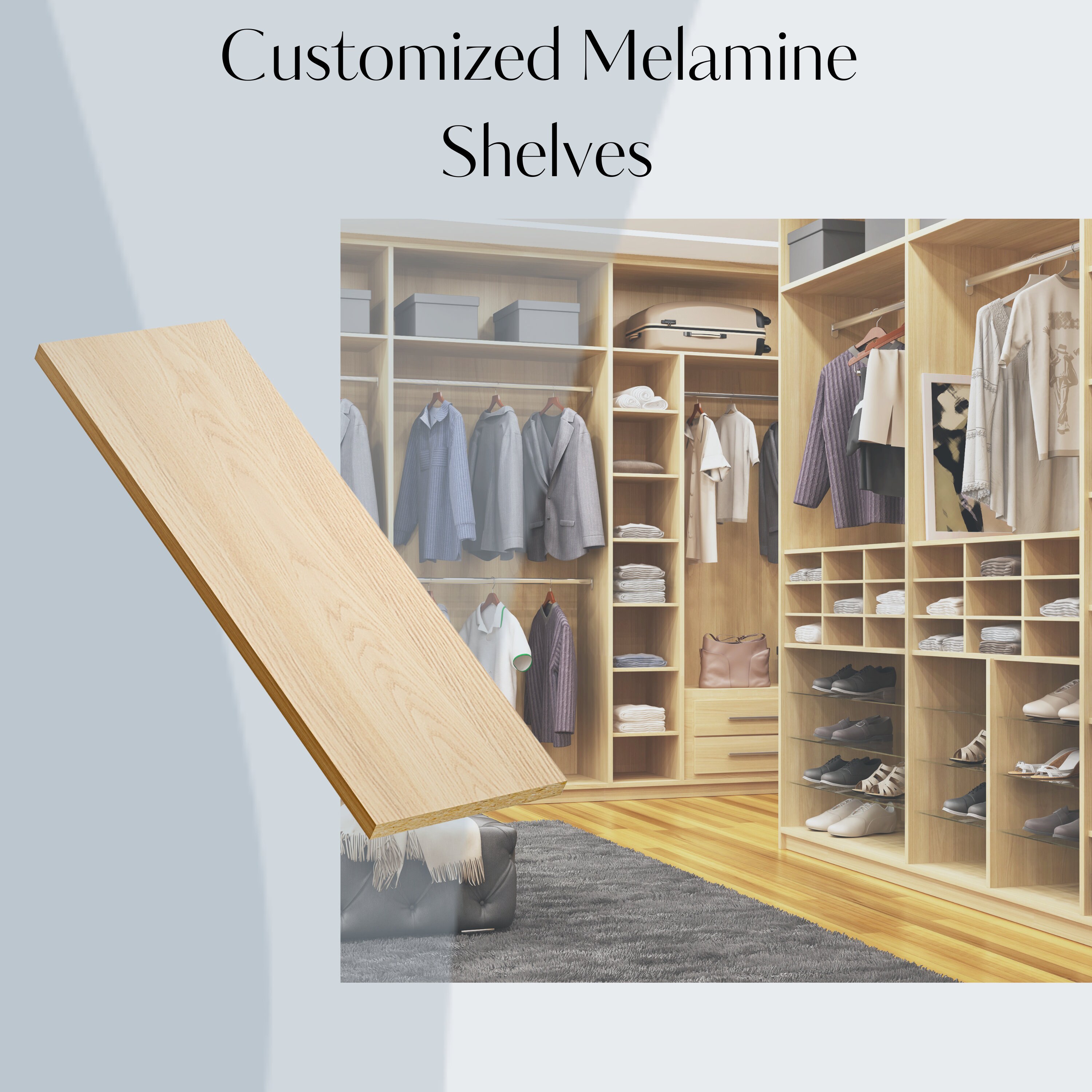 Customized Maple Melamine Shelf White, Gray, Black 3/4 Thickness, Cut ...
