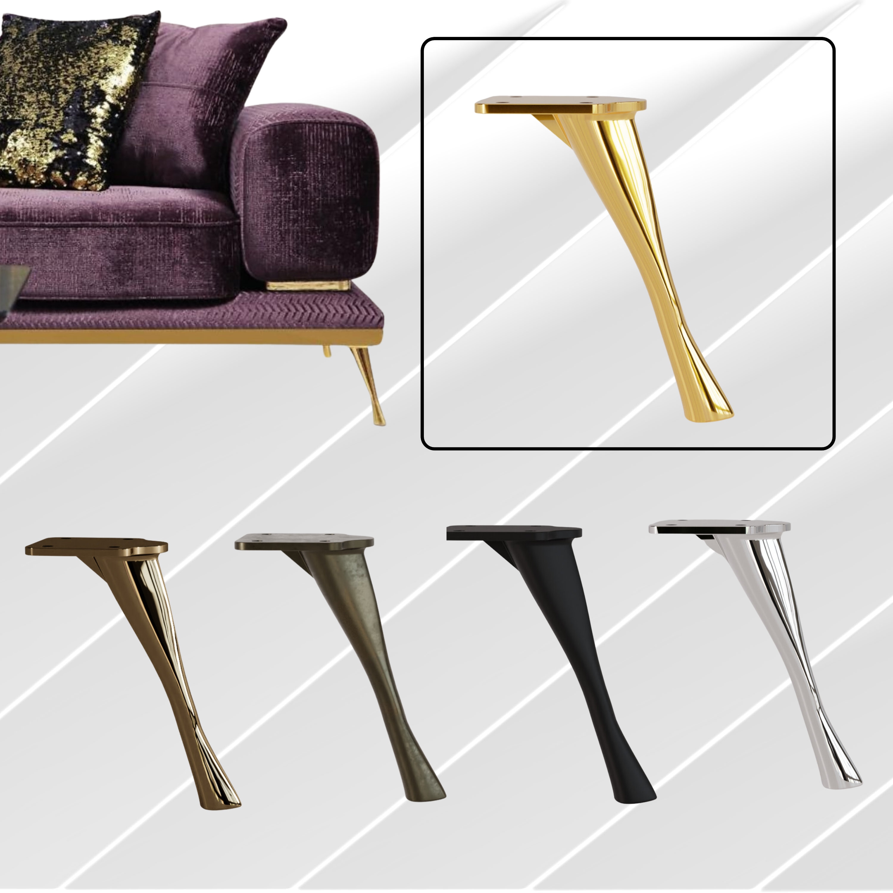 Modern Sofa Legs, Metal Furniture Leg, Cabinet Foot, Heavy Duty Couch ...