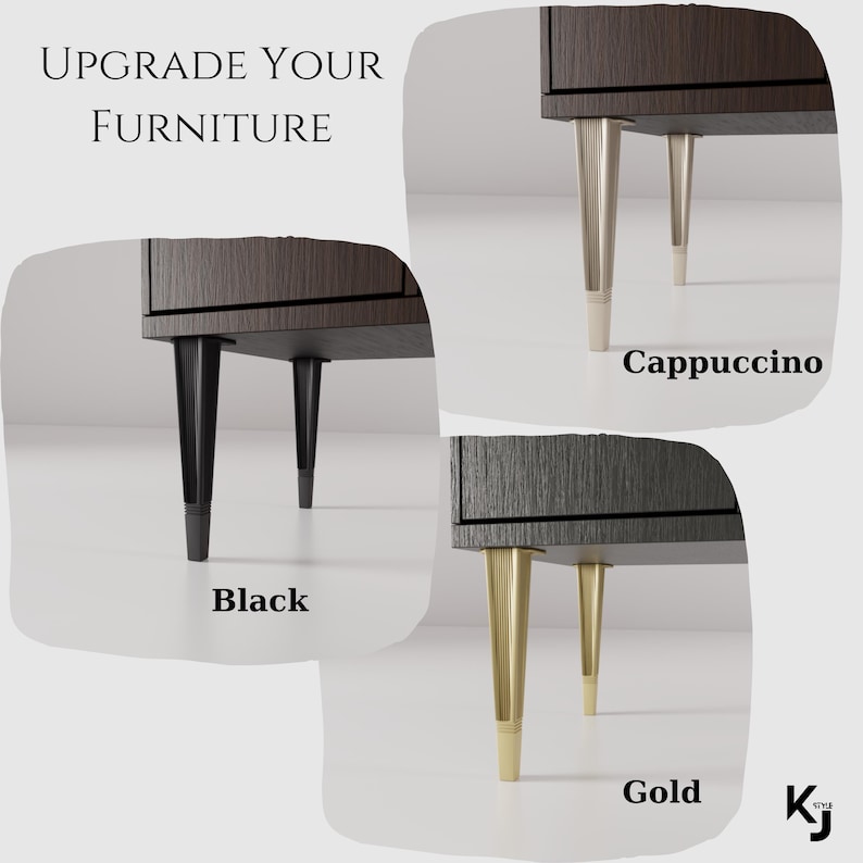 Modern Metal Bench Legs: 30cm Height, Black or Gold Furniture Feet ...